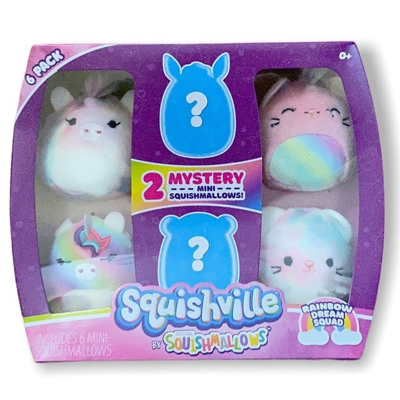 Kellytoy | Toys | Squishmallows Squishville Rainbow Dream Squad 6 Pack ...